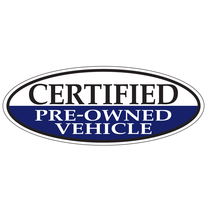 WINDOW STICKER, BLUE OVAL, CERTIFIED PRE OWNED VEHICLE – SNYADS Services