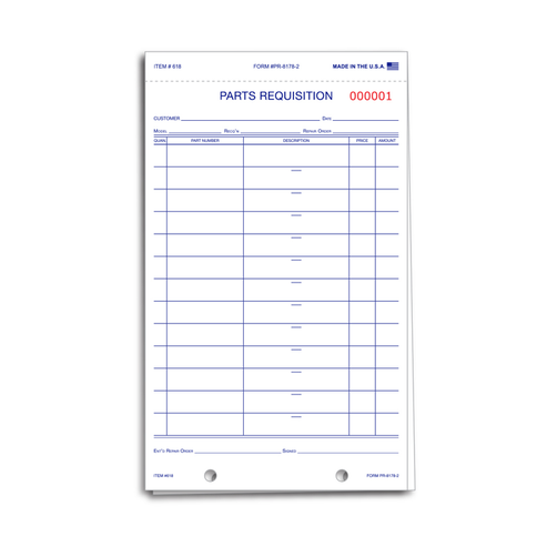PARTS REQUISITION FORM-2 PART – SNYADS Services