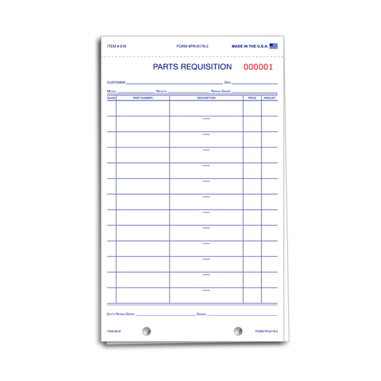 PARTS REQUISITION FORM-2 PART – SNYADS Services