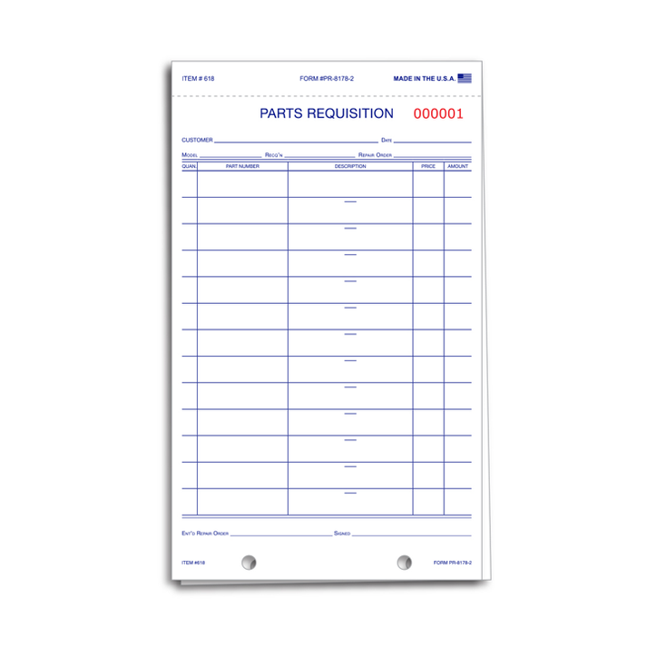 PARTS REQUISITION FORM-2 PART – SNYADS Services