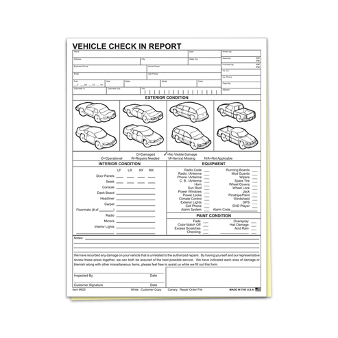 VEHICLE CHECK IN REPORT – SNYADS Services